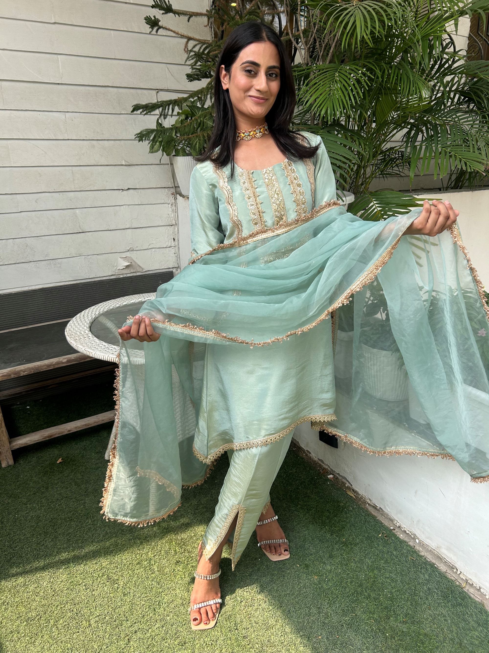 Maharani Pink Tissue Suit Set (Copy)