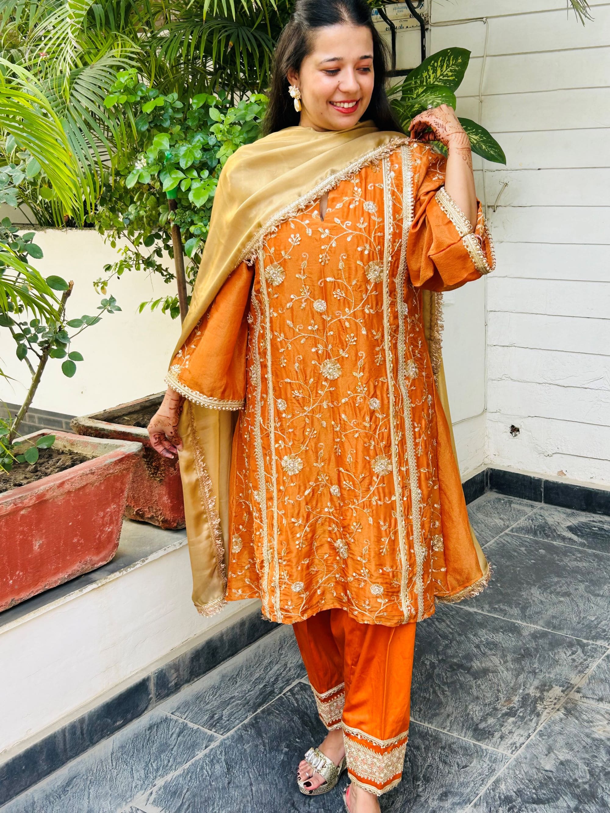 RUST TISSUE SUIT SET